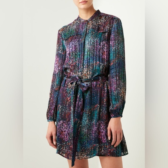 Reiss | Dresses | Reiss Isla Lurex Print Mini Dress | Poshmark